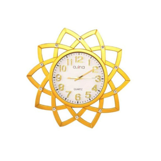 Ajina Plastic Sunflower Wall Clock - Golden