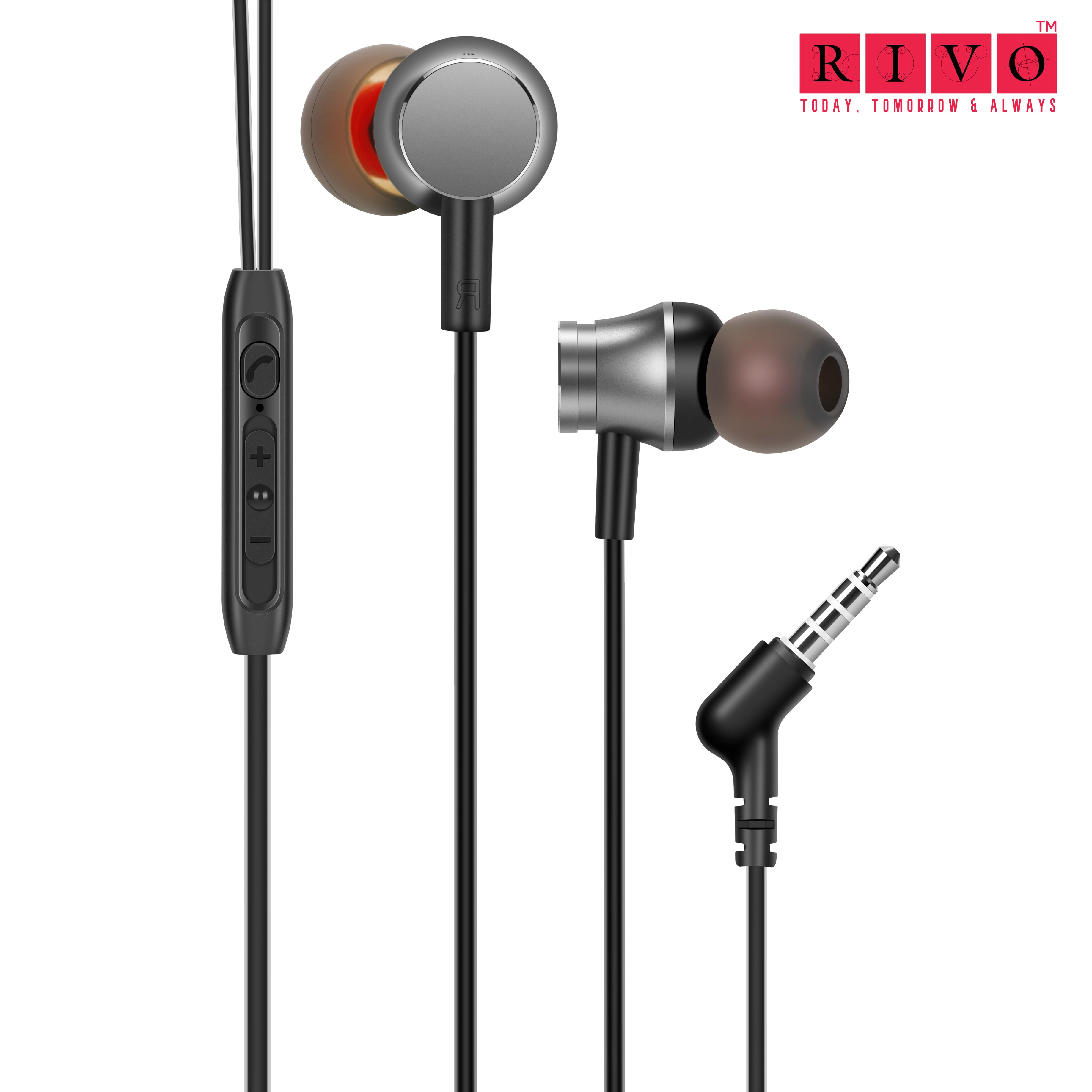 RIVO EP-104 wired earphone-Black