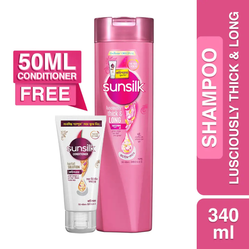 Sunsilk Shampoo Lusciously Thick & Long 340ml (Conditioner Free)