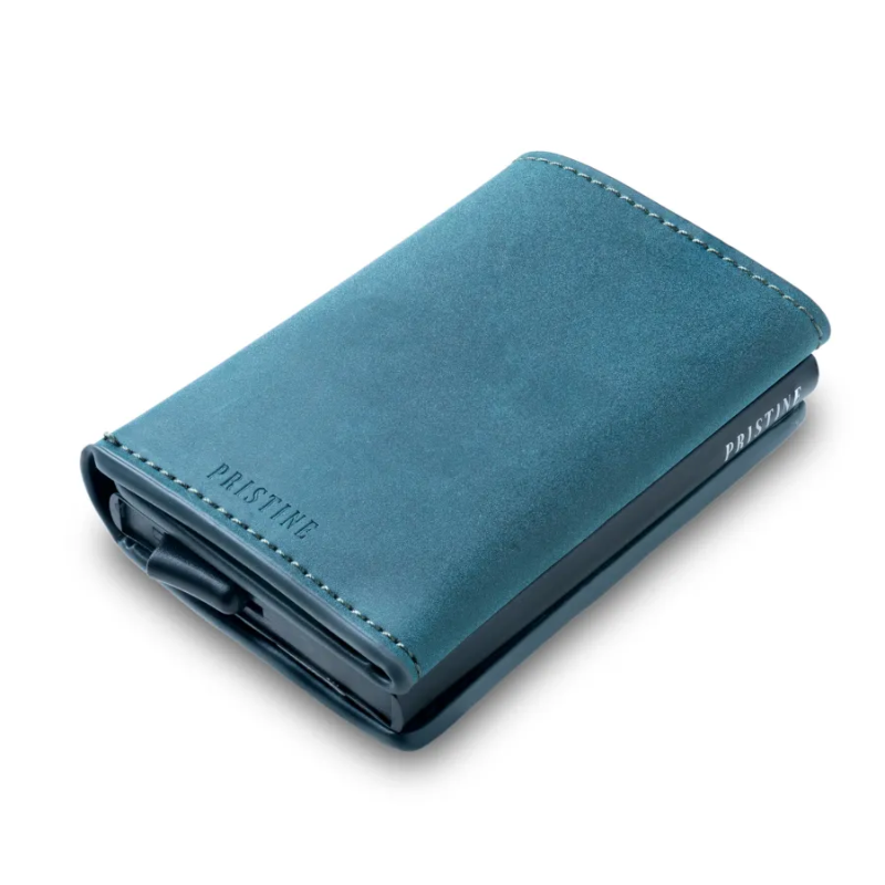 Pristine Futuristic all in One Genuine Leather wallet Sea Green