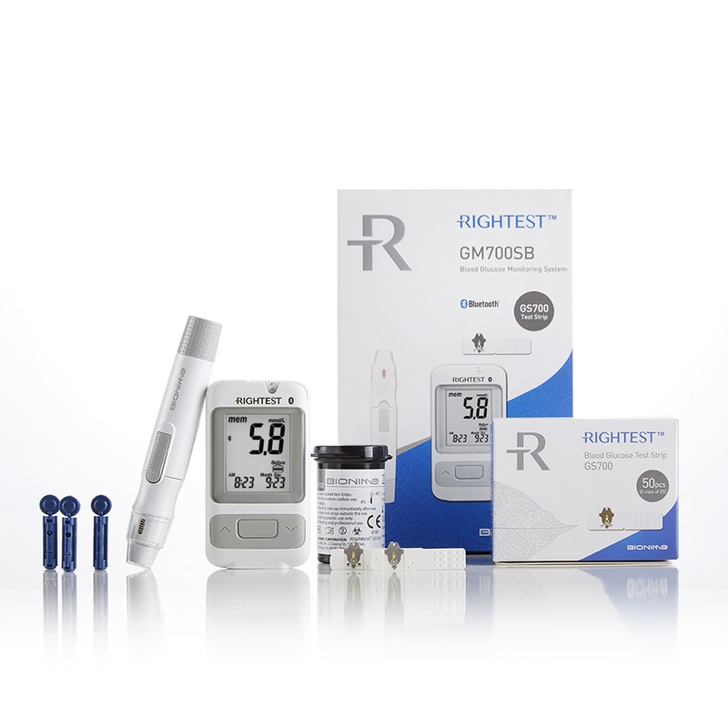 BIONIME Rightest Bluetooth GM 700SB Smart Glucometer Monitor With 10 ...