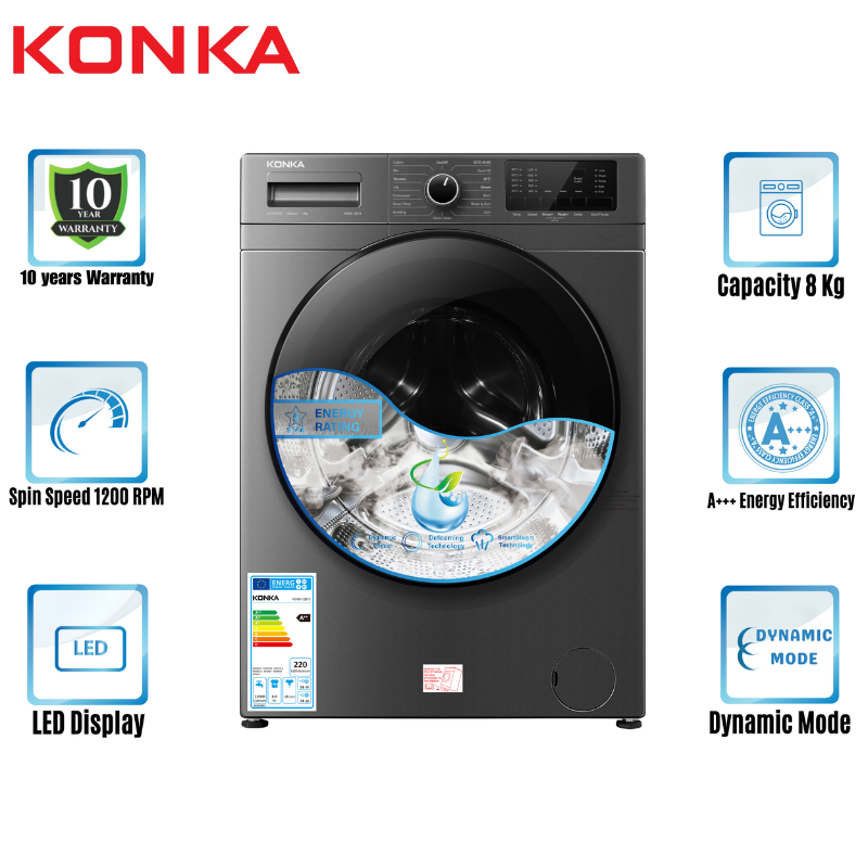 KG80-12B13 KONKA Washing Machine (8.0 KG) Front Loading